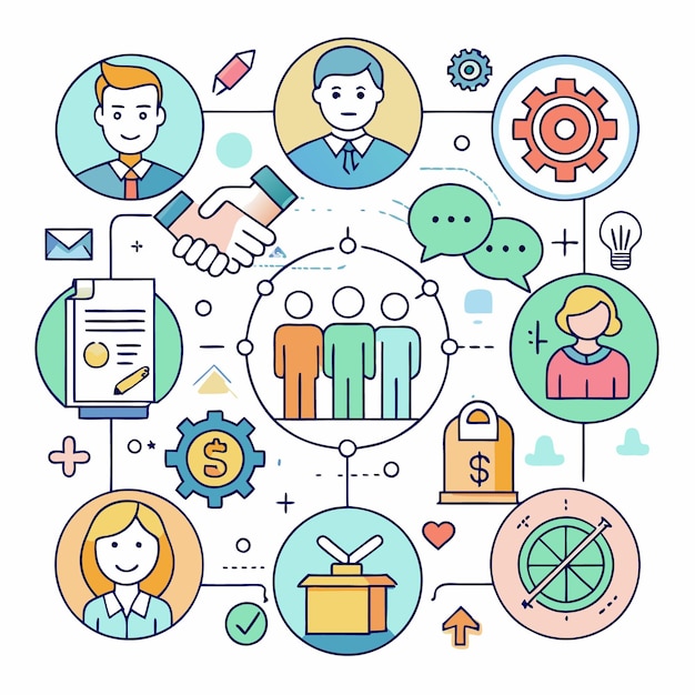 Premium Vector | Business teamwork concept illustration with people ... Premium Vector | Business teamwork concept illustration with people ...