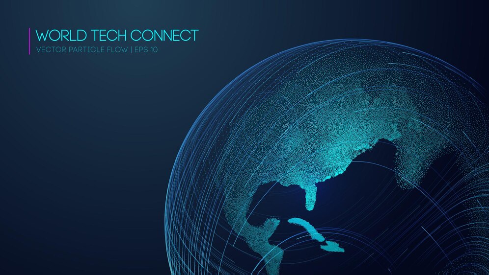 Premium Vector | Business technology concept computer world ... Premium Vector | Business technology concept computer world ...