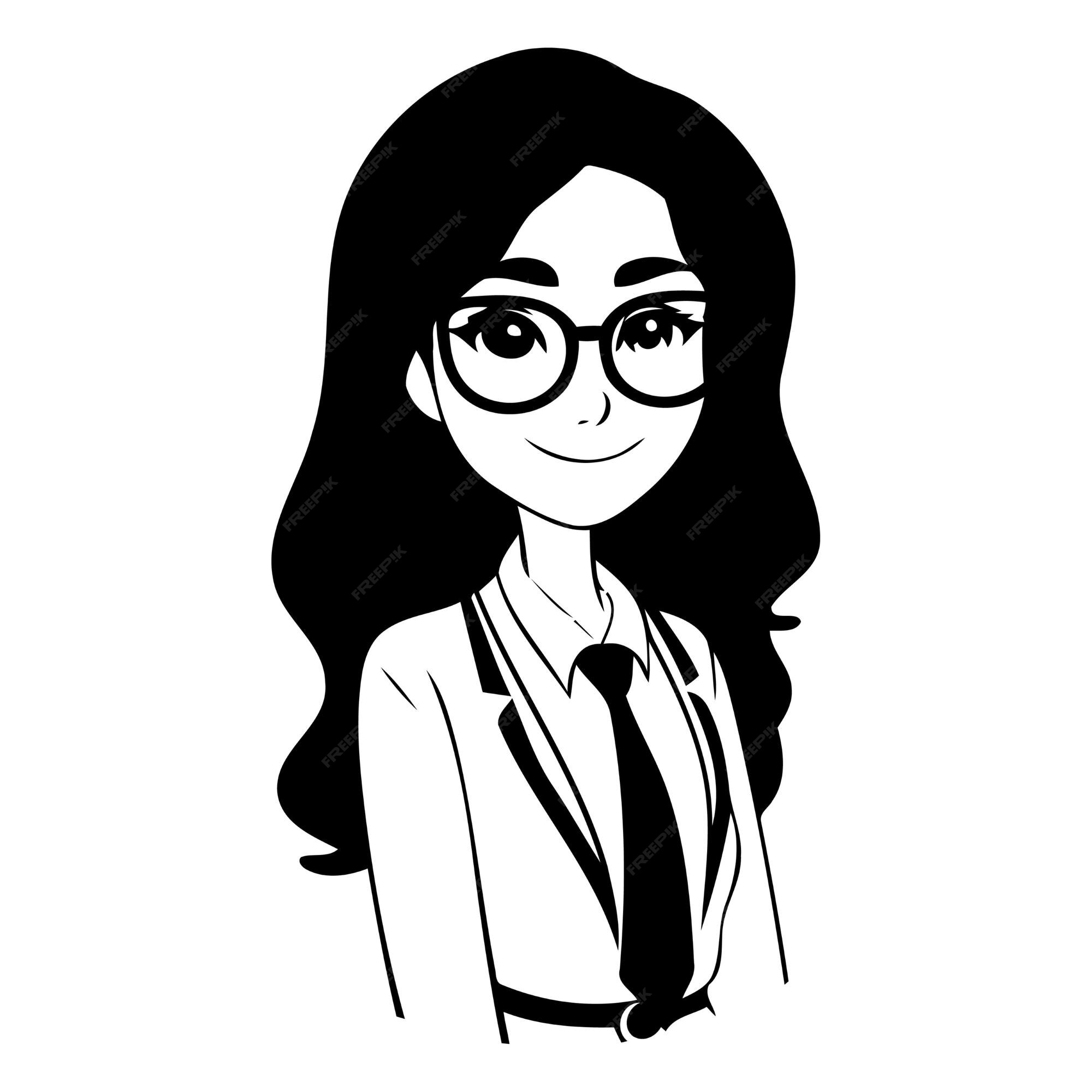Premium Vector Business Woman Cartoon Character In Round Icon Vector