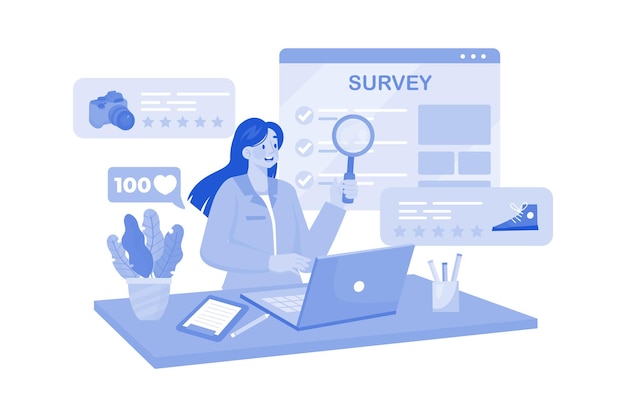 Premium Vector | Businesses understand customer needs through surveys Premium Vector | Businesses understand customer needs through surveys