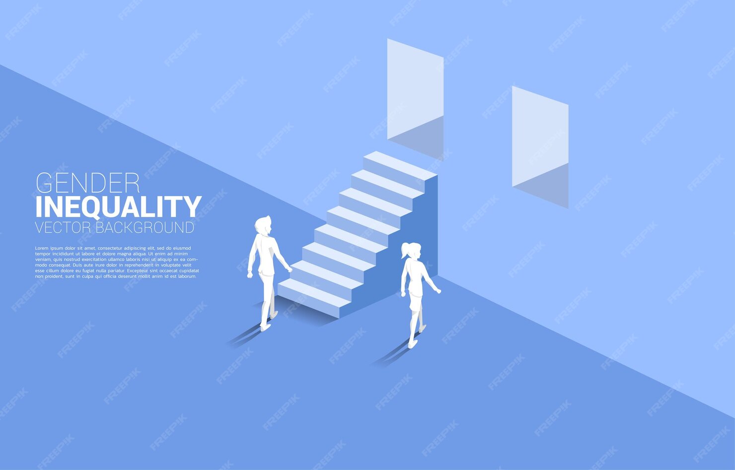 Premium Vector Businessman And Businesswoman At The Wall And The Only