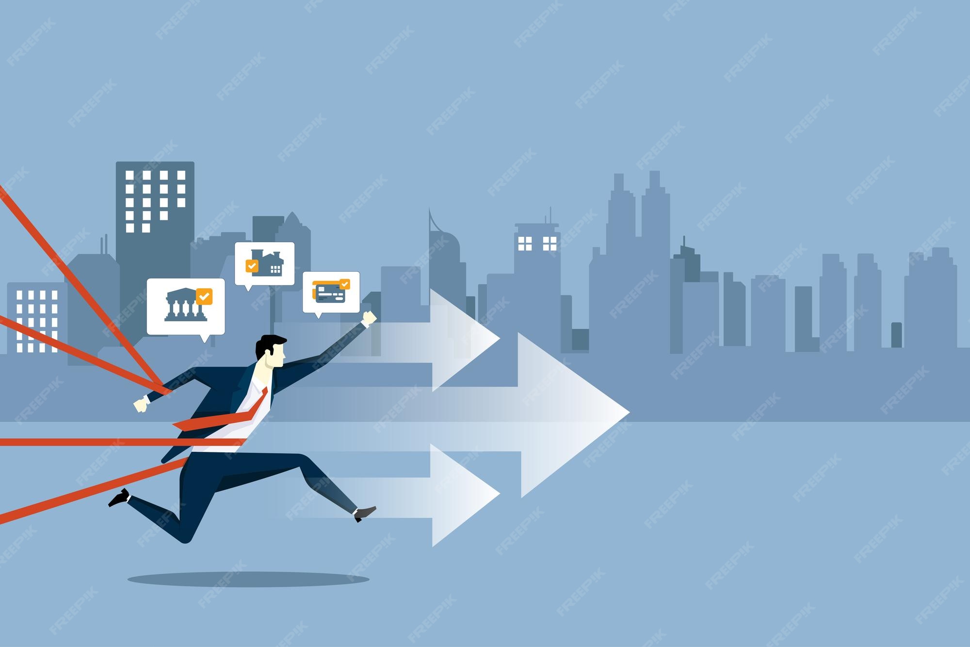 Premium Vector Businessman Career Obstacle Limitation And Effort To