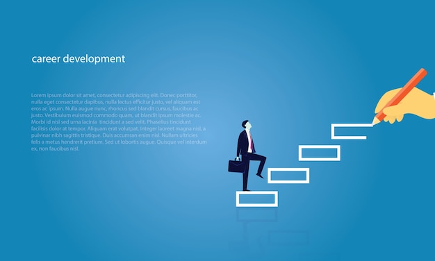 Premium Vector | Businessman climb success ladder Premium Vector | Businessman climb success ladder