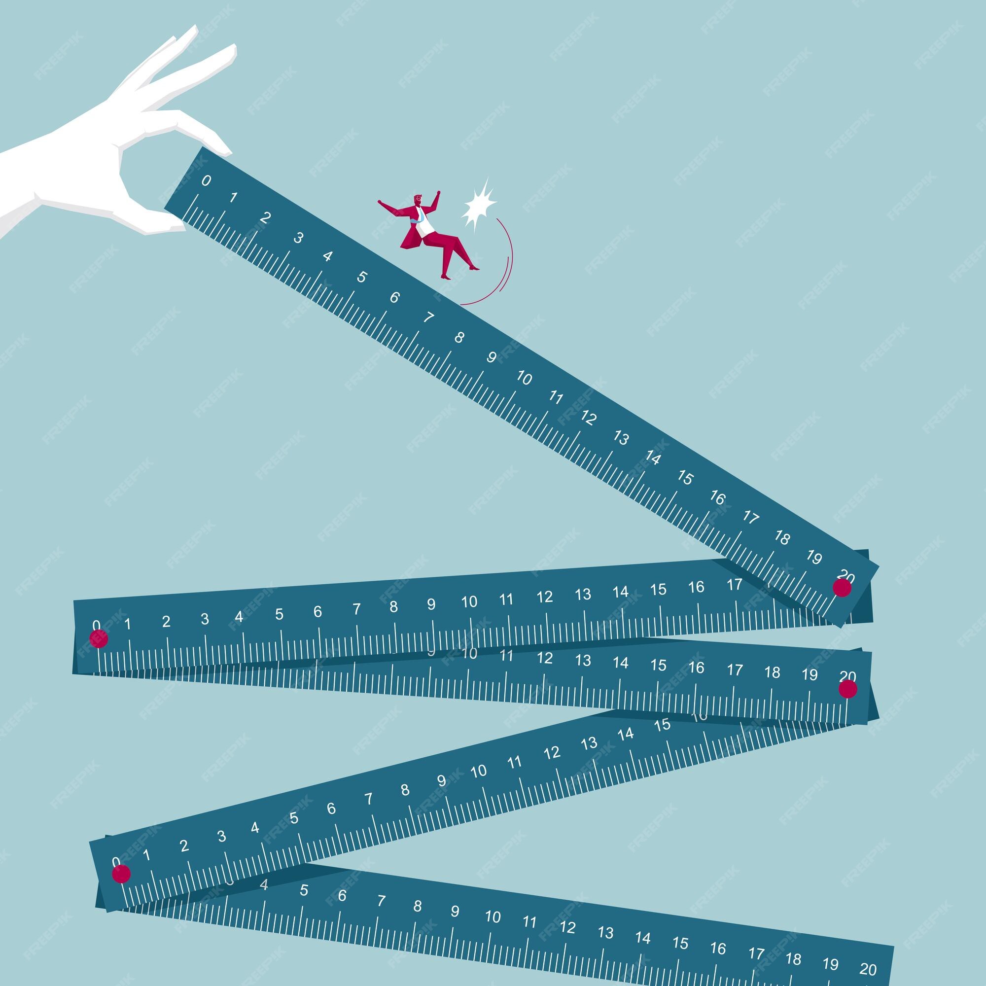 Premium Vector | The businessman fell on the folding ruler. isolated on ... Premium Vector | The businessman fell on the folding ruler. isolated on ...