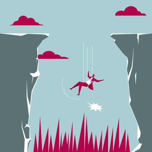 Premium Vector | The businessman fell into the trap. Isolated on blue ... Premium Vector | The businessman fell into the trap. Isolated on blue ...