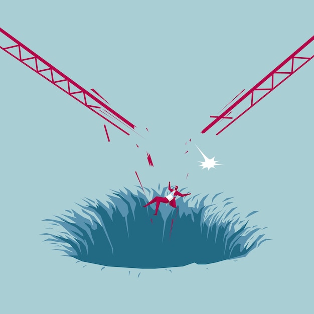 Premium Vector | The businessman fell into the trap. isolated on blue ... Premium Vector | The businessman fell into the trap. isolated on blue ...