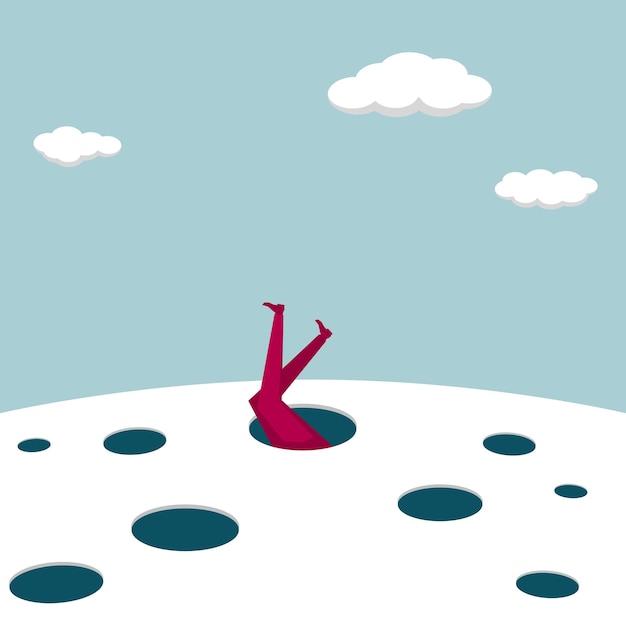 Premium Vector | The businessman fell into the trap. only the legs are ... Premium Vector | The businessman fell into the trap. only the legs are ...