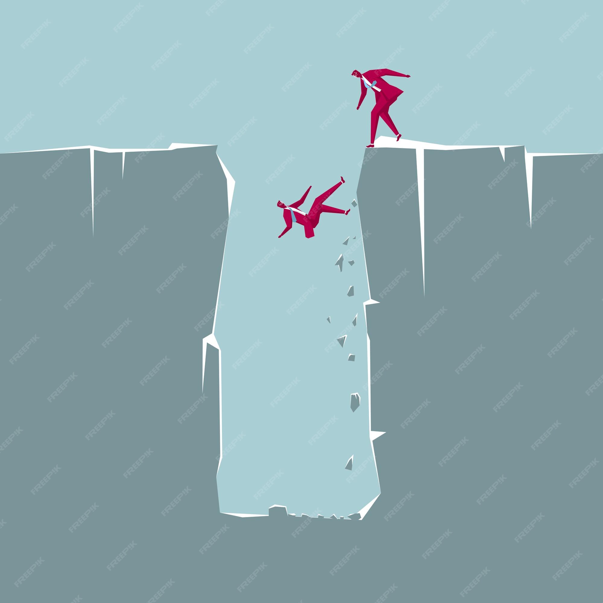 Premium Vector | A businessman fell into a trap. the rescue failed. Premium Vector | A businessman fell into a trap. the rescue failed.