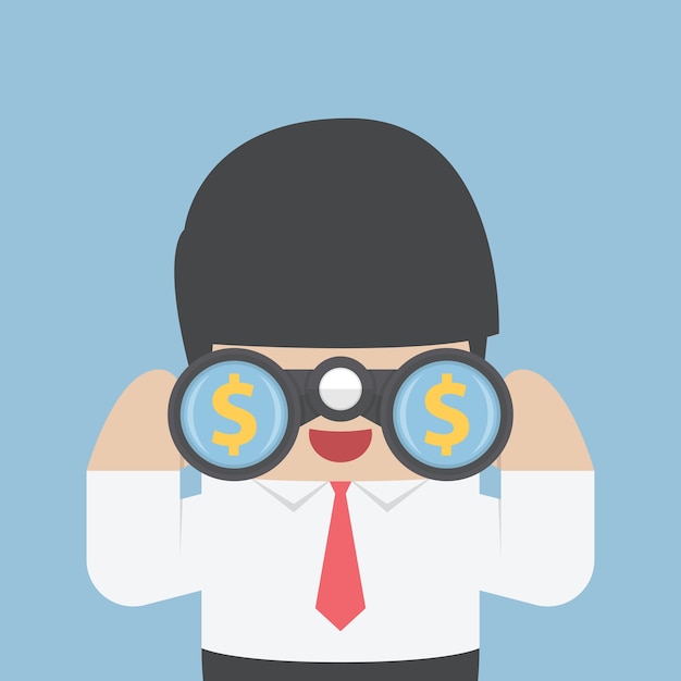Premium Vector | Businessman looking through binoculars Premium Vector | Businessman looking through binoculars