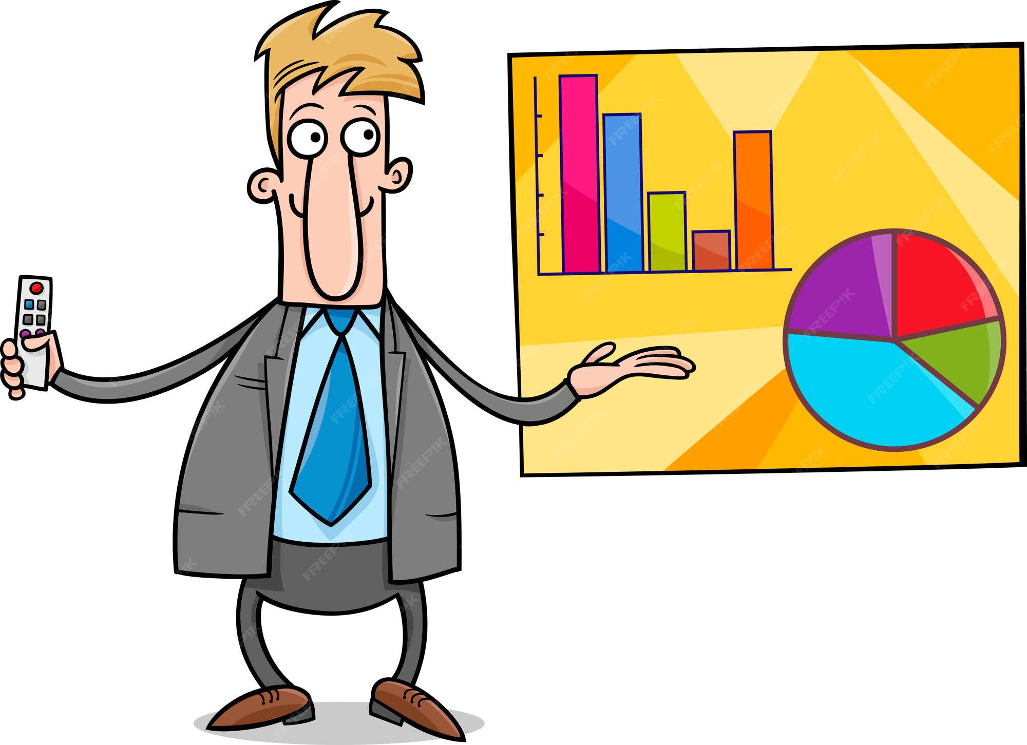 Premium Vector | Businessman presentation cartoon illustration Premium Vector | Businessman presentation cartoon illustration