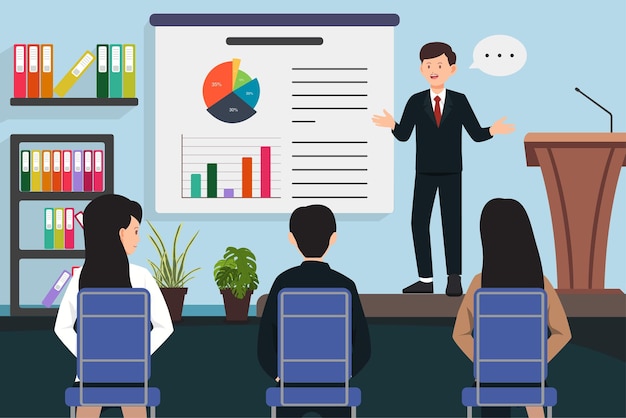 Premium Vector | Businessman presentation Premium Vector | Businessman presentation
