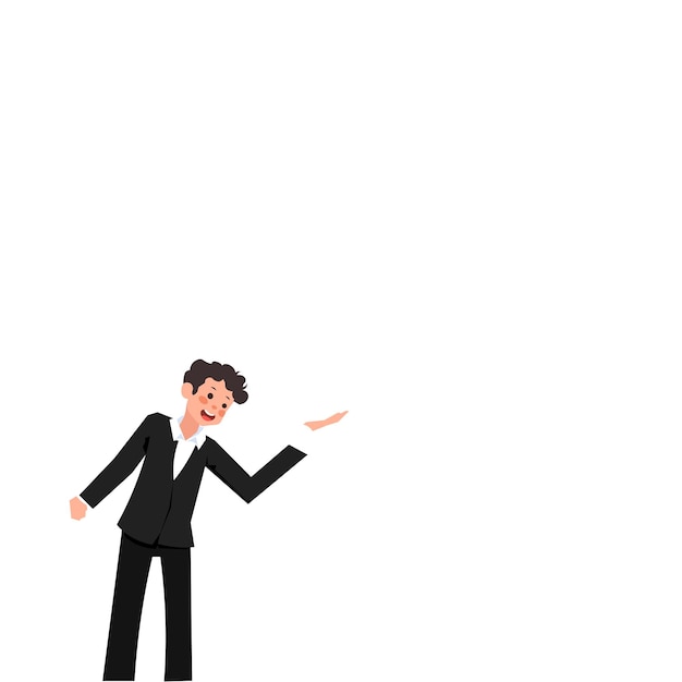 Premium Vector | Businessman presenter teacher drawing presenting new ... Premium Vector | Businessman presenter teacher drawing presenting new ...