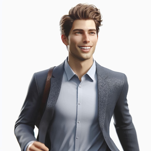Premium Vector Businessman In Suit Is Walking In A Successfully Pose