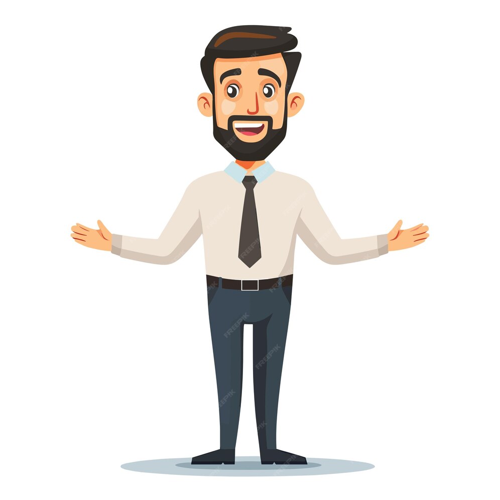 Businessman with open arms Vector illustration in a flat style ... Businessman with open arms Vector illustration in a flat style ...