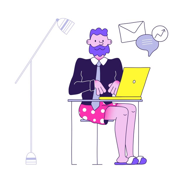 Premium Vector | Businessman works in an office behind a laptop Premium Vector | Businessman works in an office behind a laptop