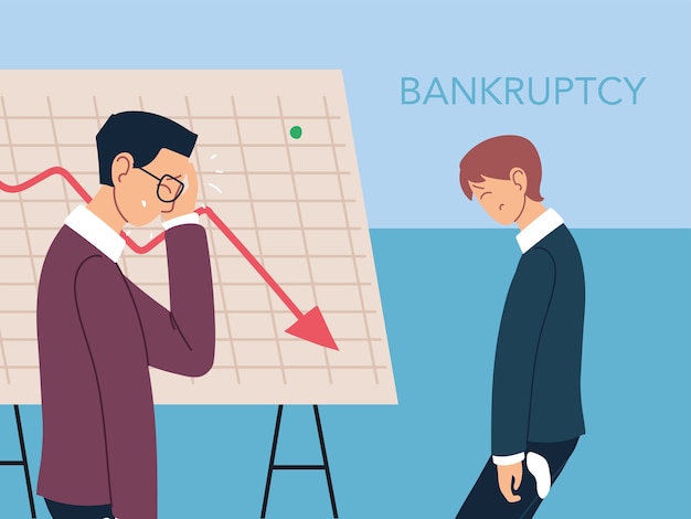 Premium Vector | Businessmen with headache and decrease arrow on board