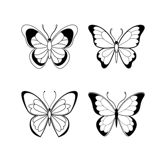Premium Vector | Butterfly Icon set vector art design Premium Vector | Butterfly Icon set vector art design