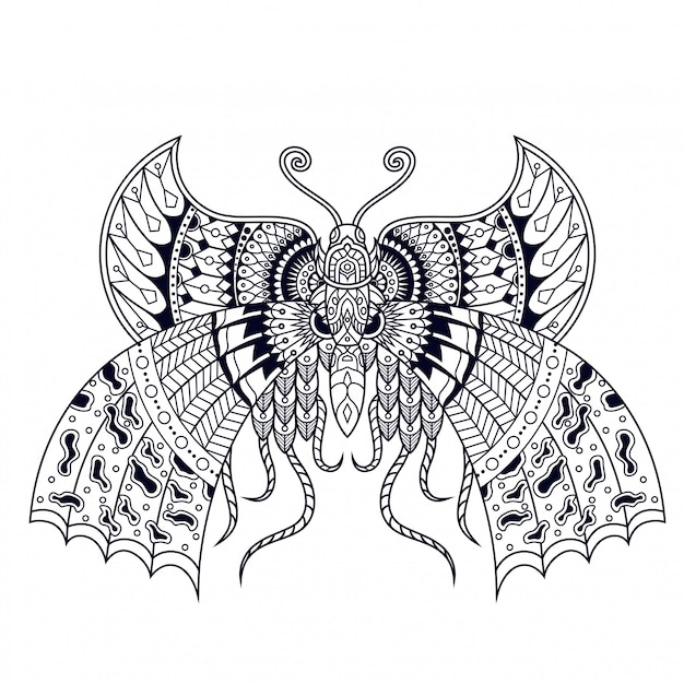 Premium Vector Butterfly Illustration Mandala Zentangle And Tshirt
