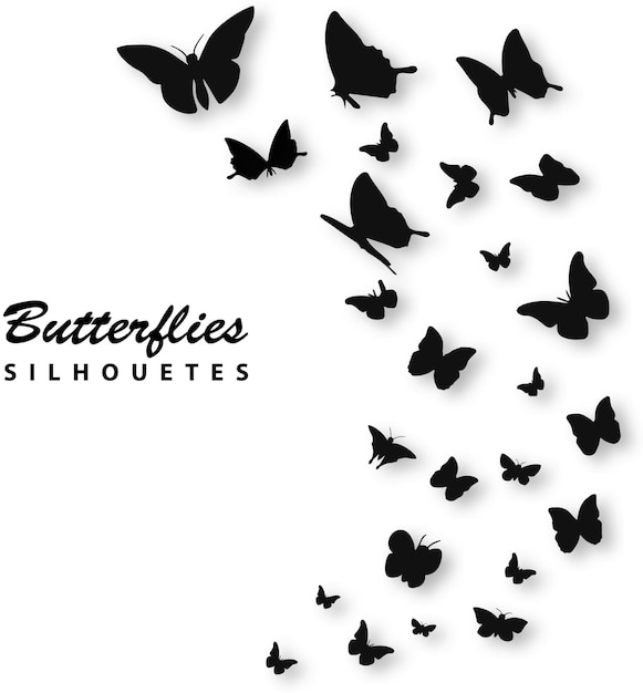 Premium Vector | Butterfly swarm silhouette background Premium Vector | Butterfly swarm silhouette background