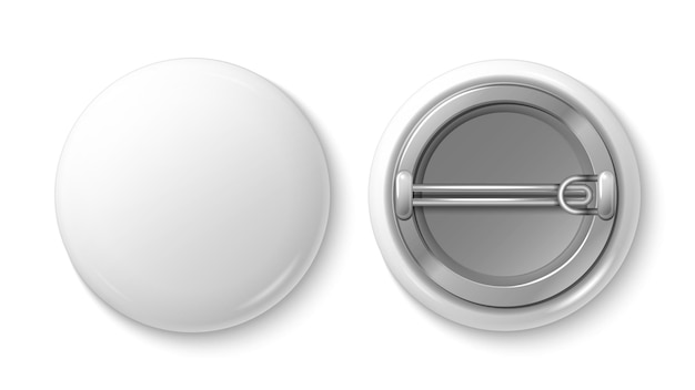 Premium Vector | Blank badge, 3d white round button, pin button isolated Premium Vector | Blank badge, 3d white round button, pin button isolated