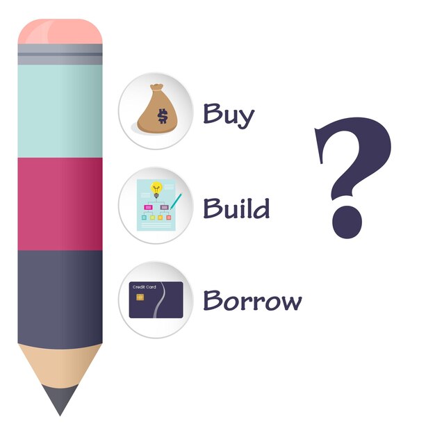 Premium Vector | Buy build or borrow business strategy analysis vector ... Premium Vector | Buy build or borrow business strategy analysis vector ...