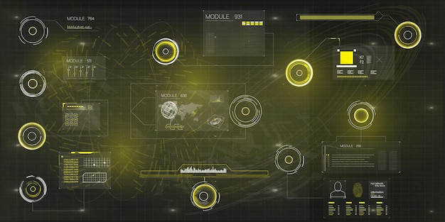Premium Vector | Callout frames in HUD style HUD UI GUI interface elements Set of vector elements