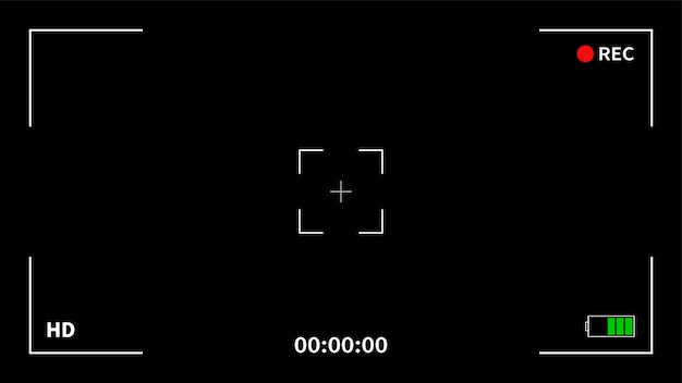 Premium Vector | Camera frame viewfinder screen of video recorder ... Premium Vector | Camera frame viewfinder screen of video recorder ...
