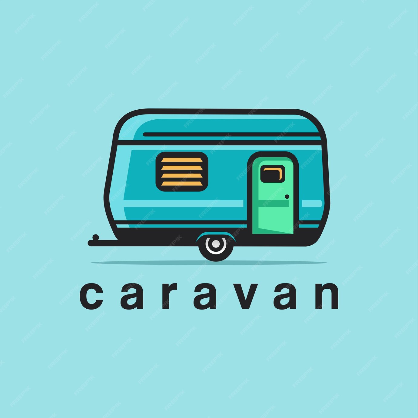 Premium Vector Camper Trailer Caravan Trailer Isolated Logo Vector
