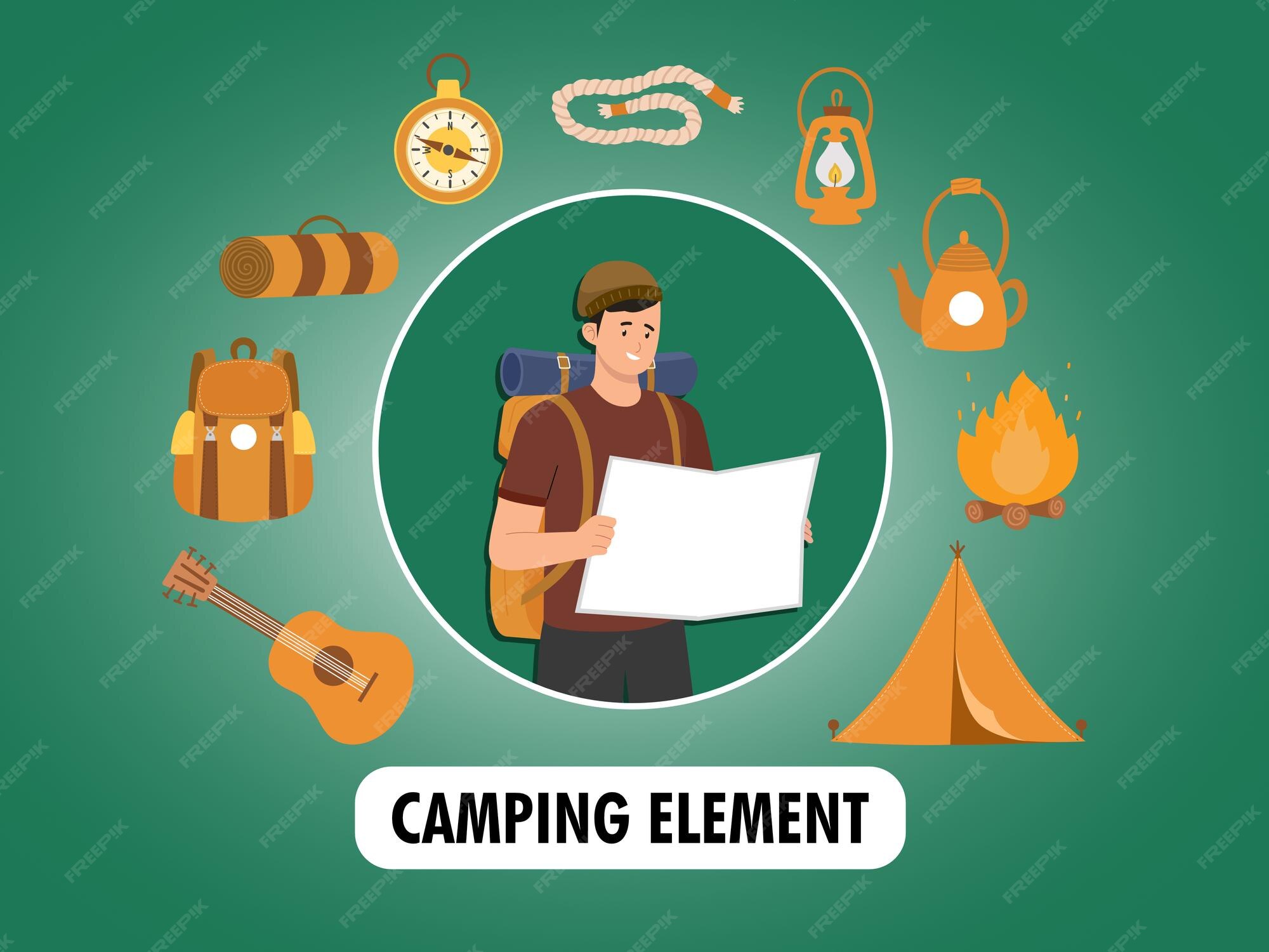 Premium Vector | Camping Element Premium Vector | Camping Element