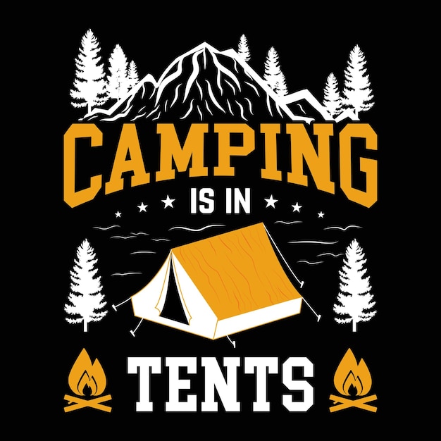 Premium Vector Camping Tshirt Design Camping Retro Vintage Vector