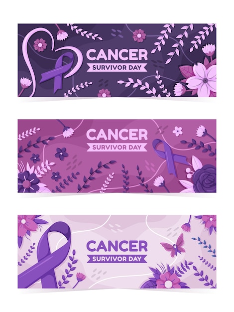 Premium Vector Cancer Survivor Day Banner Collection
