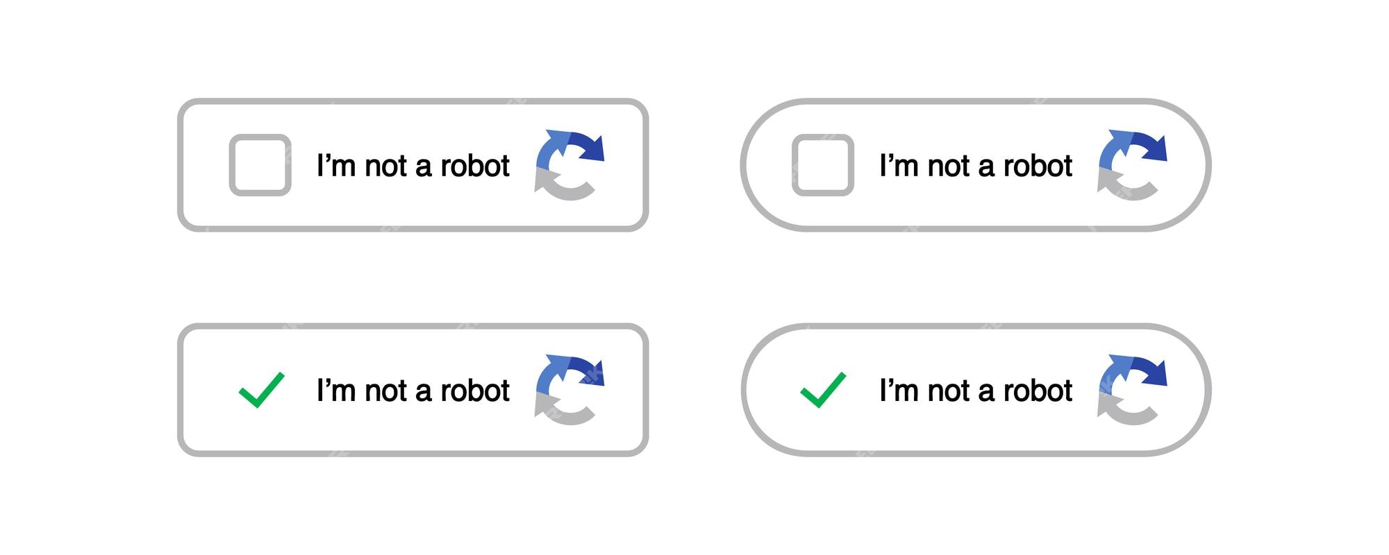 Premium Vector Captcha Verification Icon Set I Am Not A Robot Captcha Button Vector