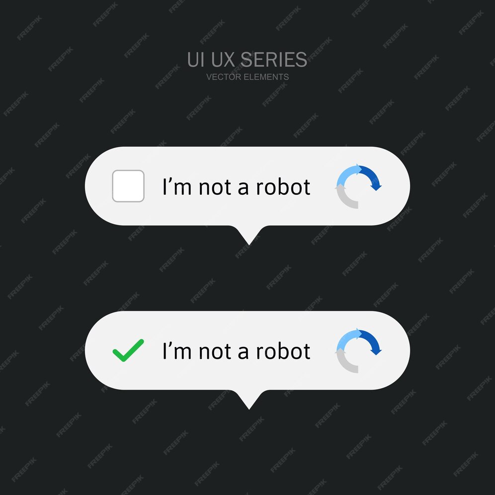 Premium Vector | Captcha verification icon set Robot recaptcha code ...
