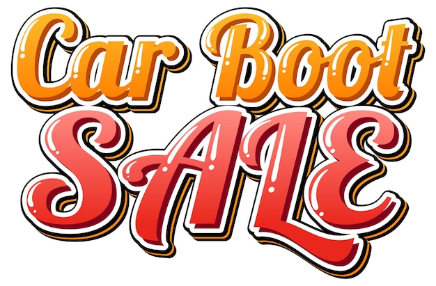Premium Vector | Car boot sale typography design Premium Vector | Car boot sale typography design