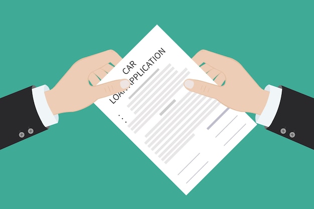 Premium Vector | Car loan application form submission document paper work Premium Vector | Car loan application form submission document paper work