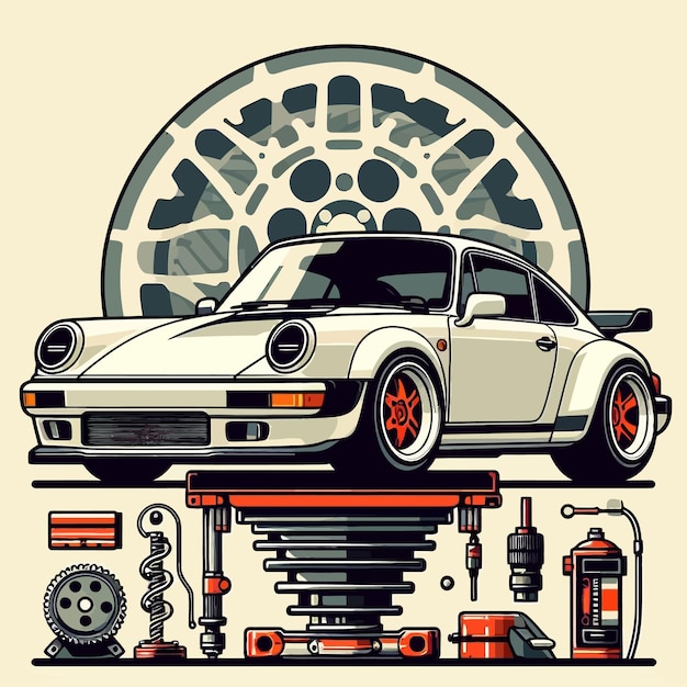 Premium Vector | Car repair Premium Vector | Car repair