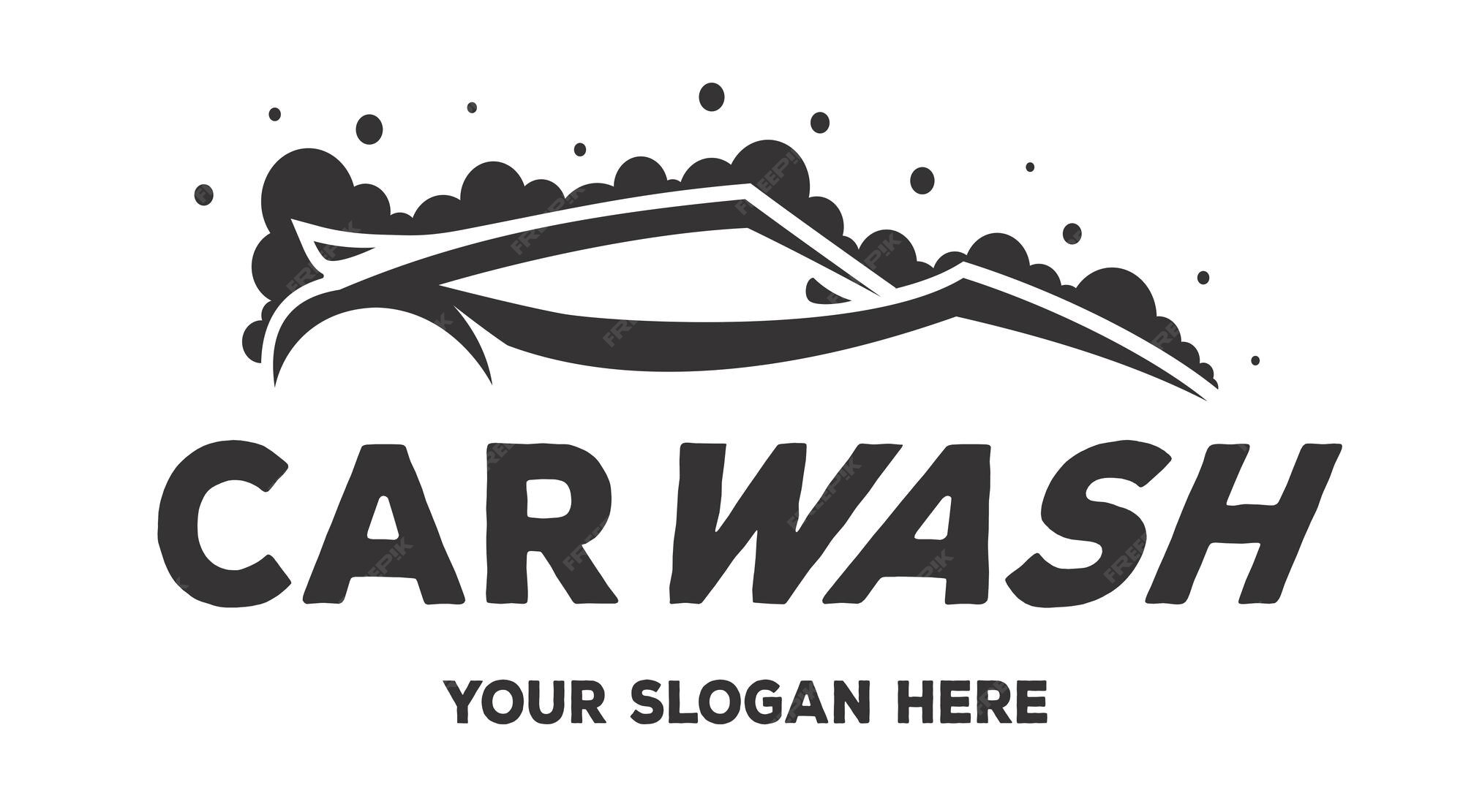 Premium Vector | Car wash logotype black color flat style Premium Vector | Car wash logotype black color flat style