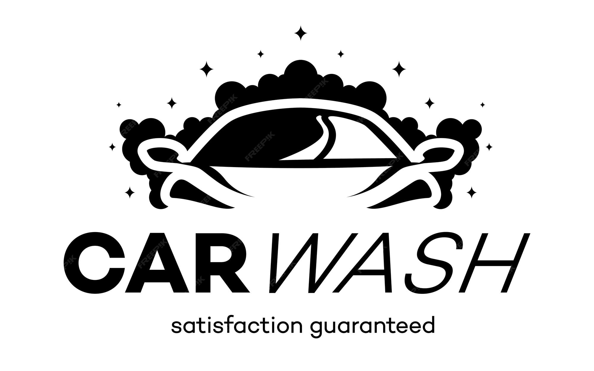 Premium Vector | Car wash logotype black color flat style Premium Vector | Car wash logotype black color flat style