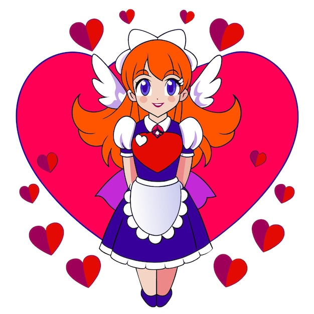 A Cartoon Of An Angel With A Heart That Says Quot Angel Quot Premium Ai Generated Vector
