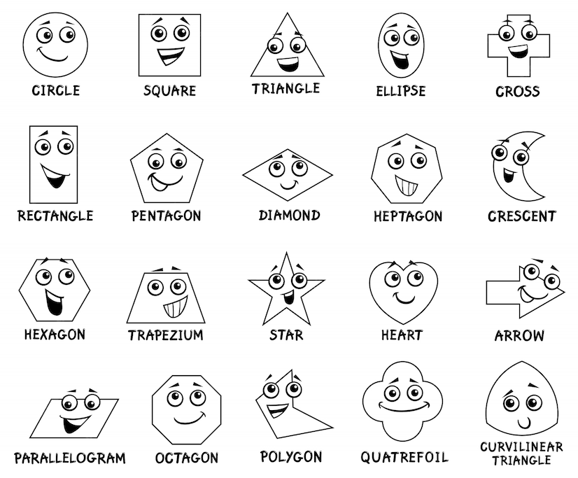 Premium Vector | Cartoon basic geometric shapes characters Premium Vector | Cartoon basic geometric shapes characters