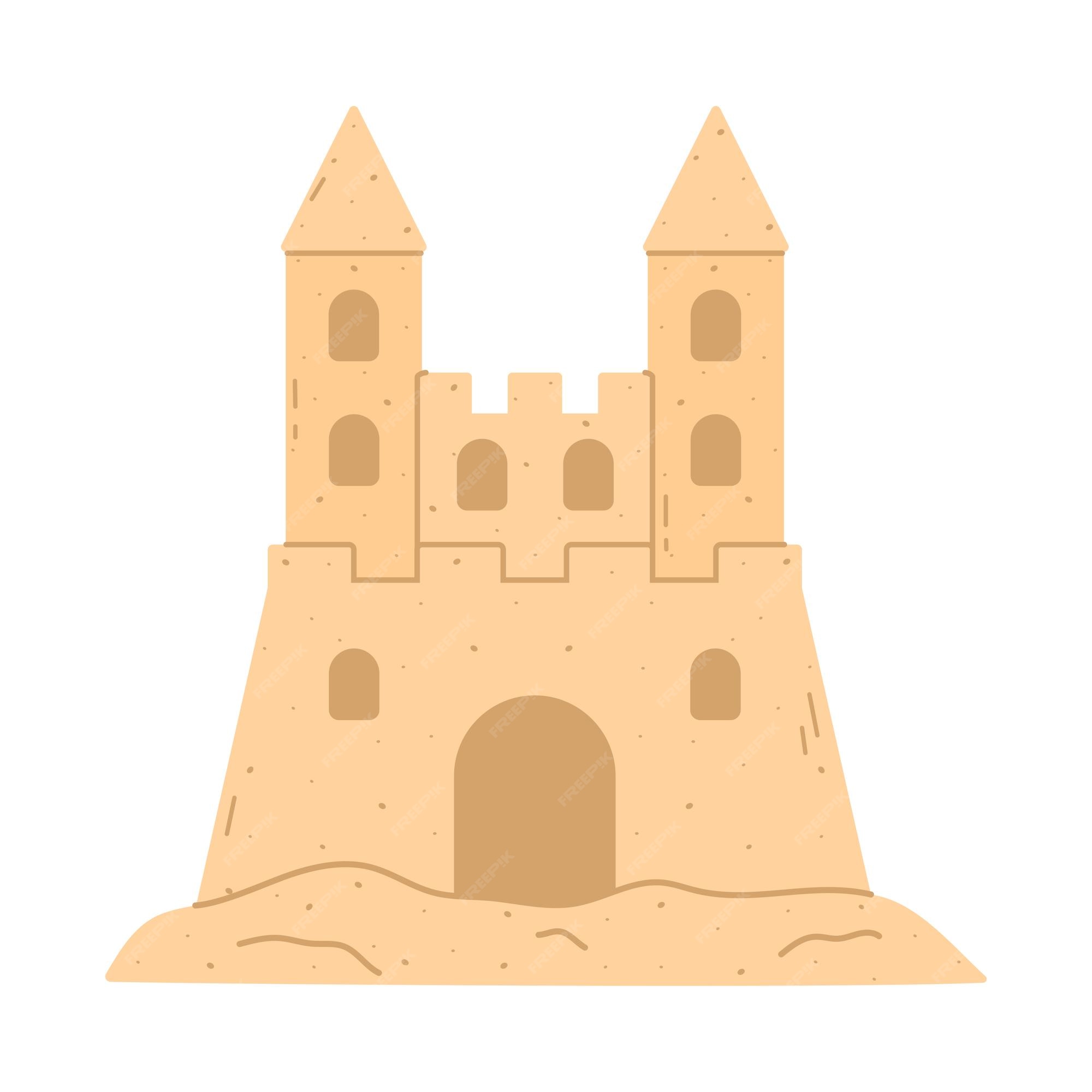 Premium Vector | Cartoon beach sandcastle Flat vector isolated illustration Premium Vector | Cartoon beach sandcastle Flat vector isolated illustration
