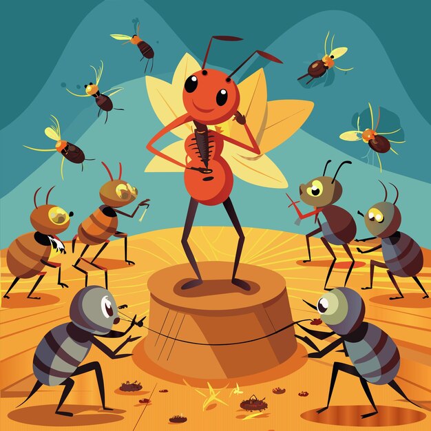 Premium Vector A Cartoon Of Bees And Bees With A Man Holding A Beehive