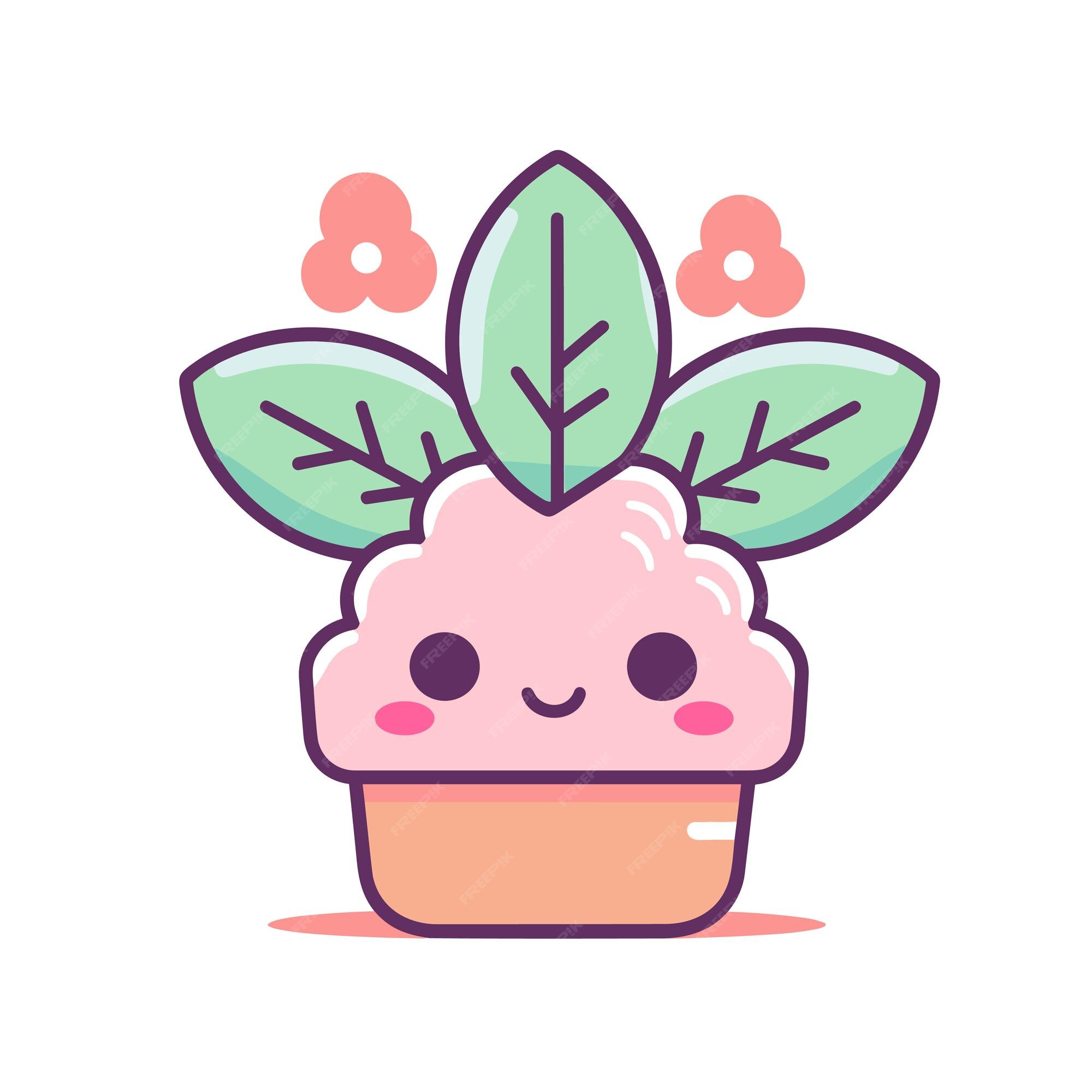 Premium Vector | Cartoon cactus in pot Premium Vector | Cartoon cactus in pot