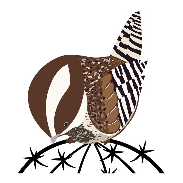 Premium Vector | Cartoon cactus wren bird designed with cute and simple ... Premium Vector | Cartoon cactus wren bird designed with cute and simple ...