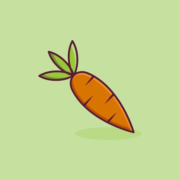 Premium Vector | A cartoon carrot with green background Premium Vector | A cartoon carrot with green background