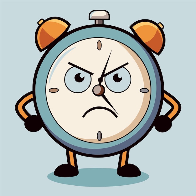 Premium Vector | A cartoon character with a clock face and the words ... Premium Vector | A cartoon character with a clock face and the words ...