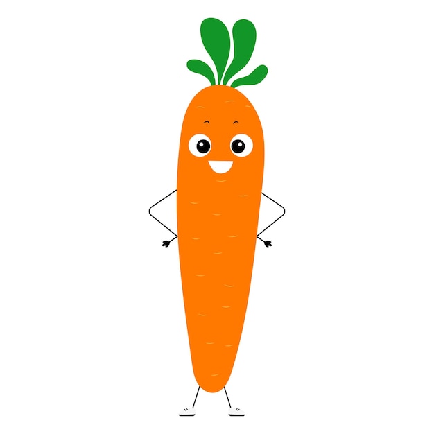 Premium Vector Cartoon Cute Carrot Character