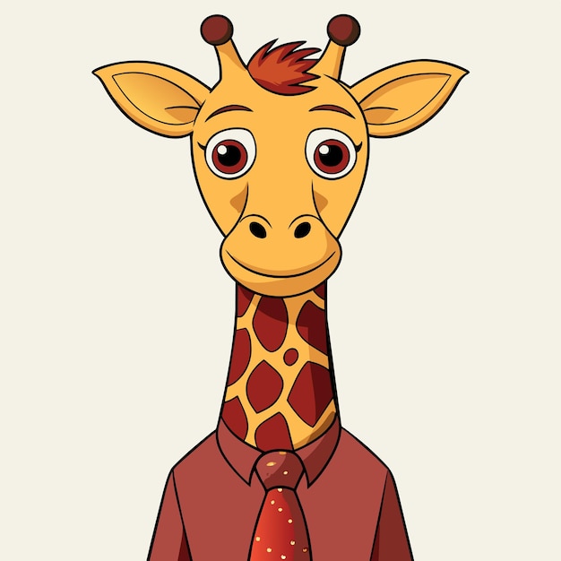 Premium Vector A Cartoon Of A Giraffe Wearing A Tie With A Shirt That Says Giraffe