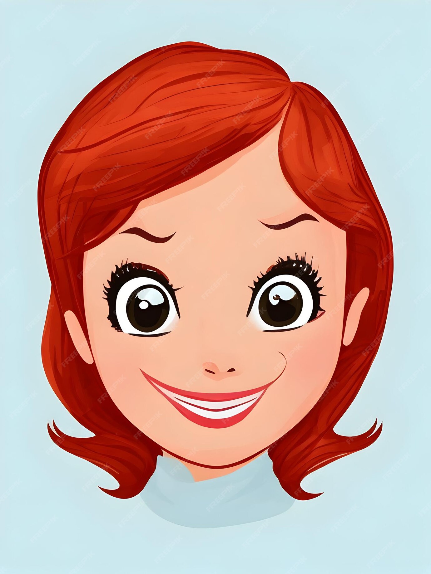 Premium Vector Cartoon Girl Face 2d Vector With White Background