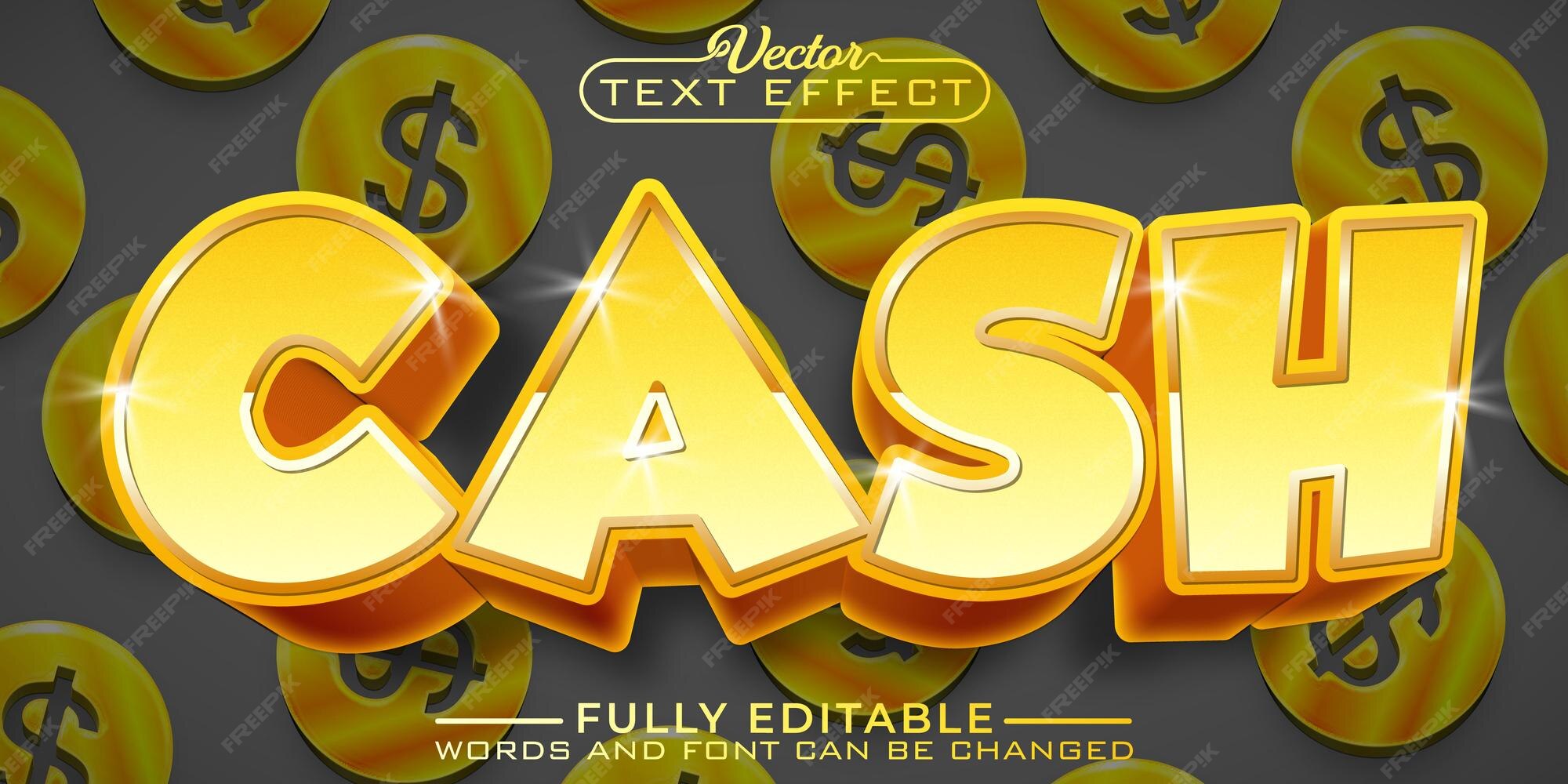 Premium Vector | Cartoon golden cash vector editable text effect template Premium Vector | Cartoon golden cash vector editable text effect template